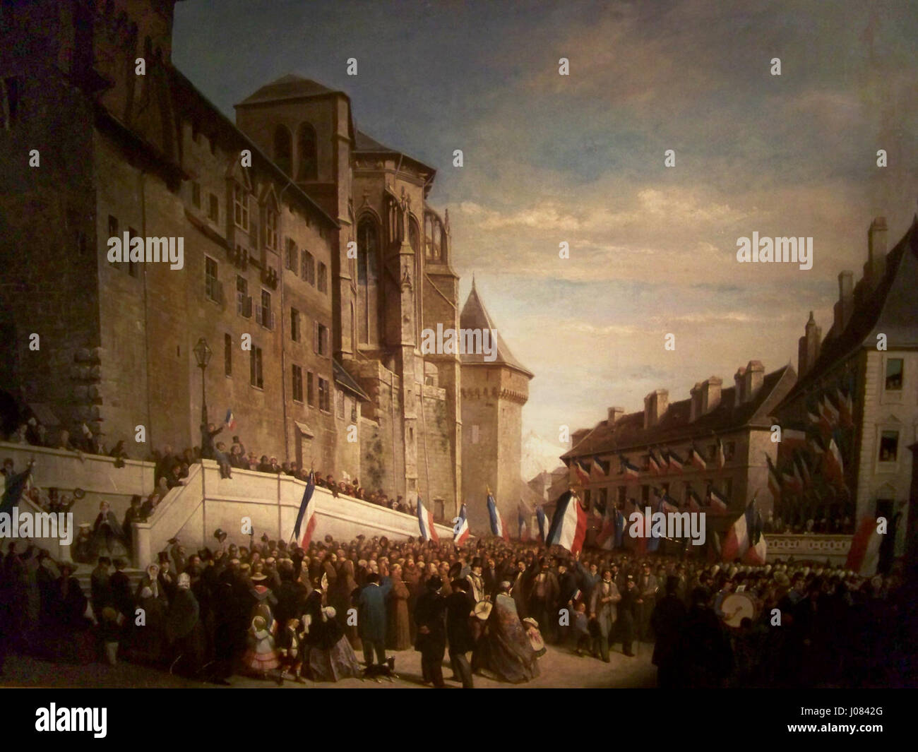 The painting 'Rattachement Savoie-France' depicts the historical moment ...