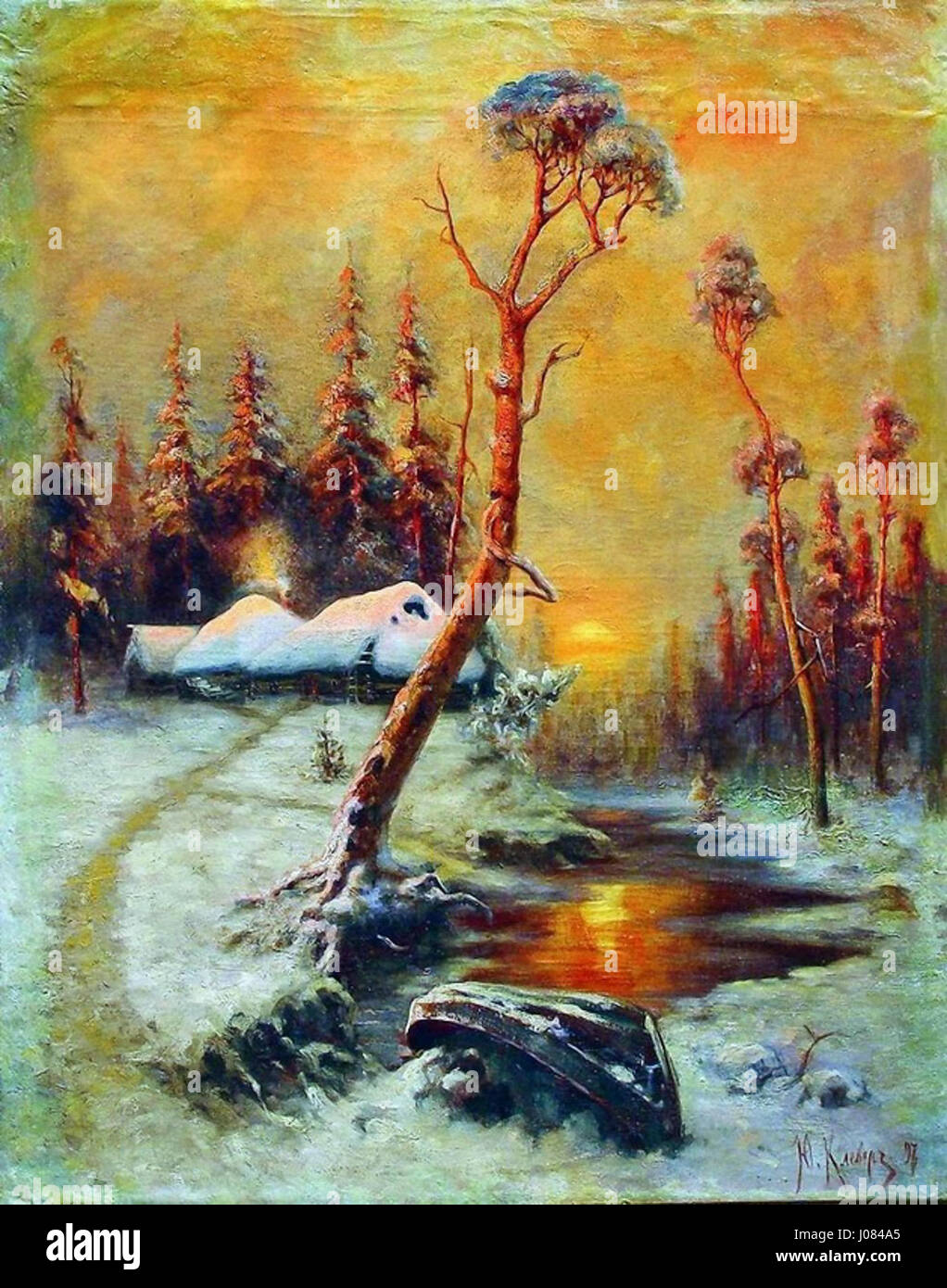 This artwork from 1896 captures the dramatic scene of a historical ...