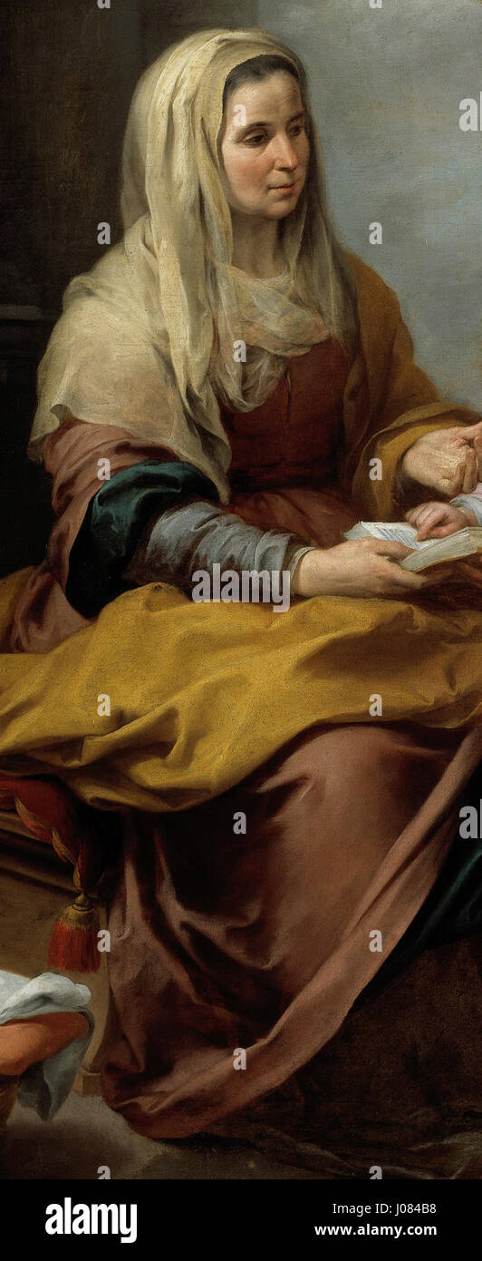 This artwork, titled 'Santa Ana, detalle de Santa Ana enseñando a leer ...