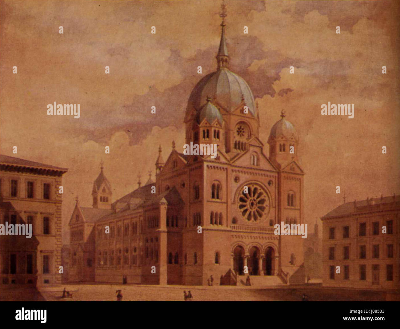 This is a design for a synagogue in Munich, reflecting the ...