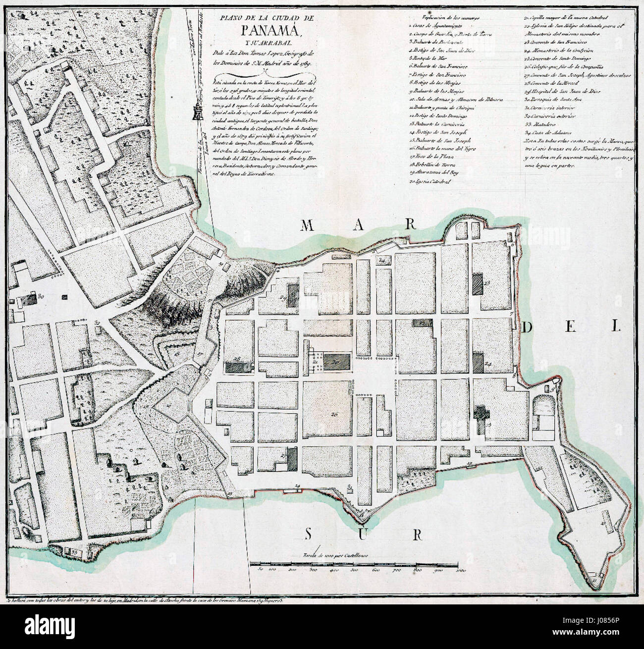 This 1789 map, 'Plano Panam,' is a historical representation of the ...