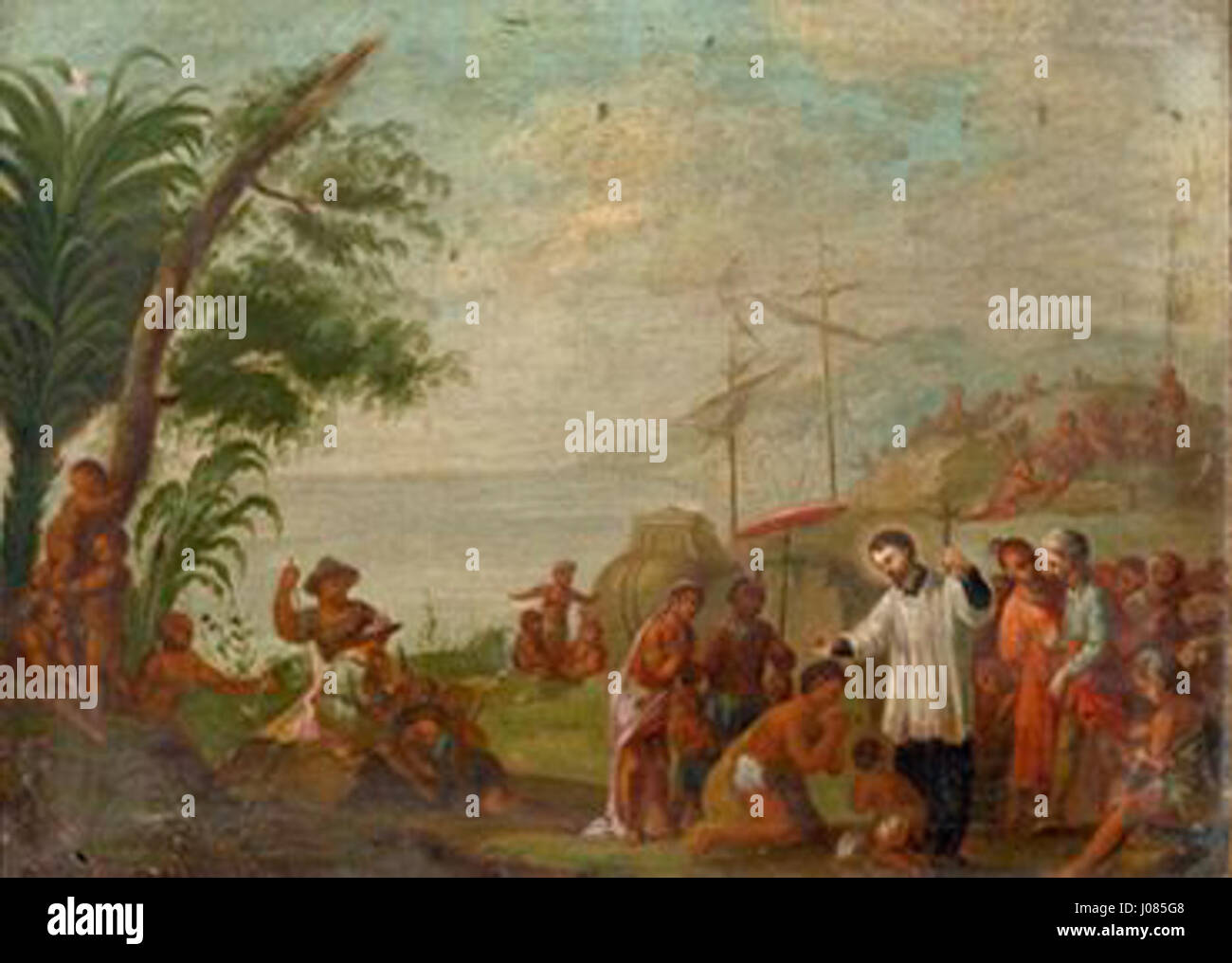 This 18th-century depiction of Saint Francis Xavier baptizing ...
