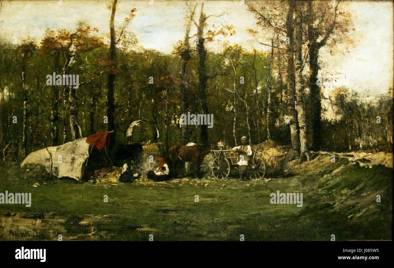 Munk csy’s painting 'Cig nyt bor' captures a moment in Hungarian daily ...