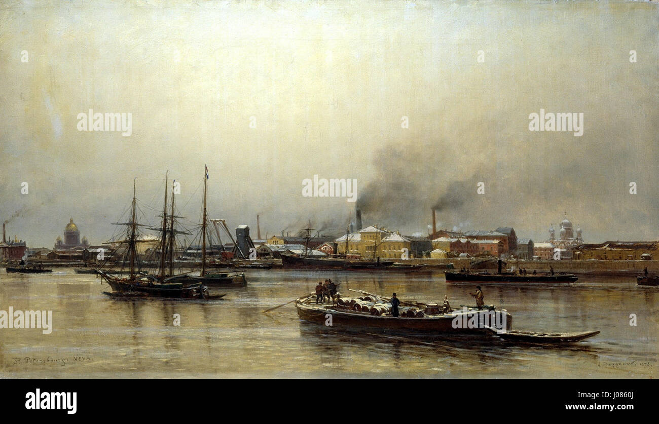 This artwork, titled 'Day in the Semenovsky District,' captures the ...