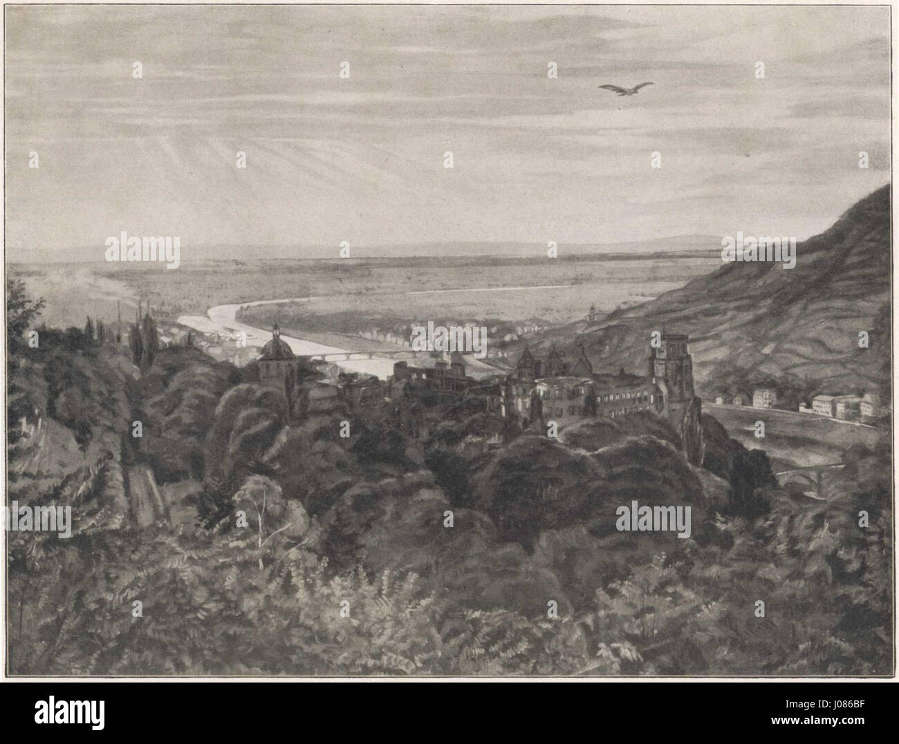 *Schlog Heidelberg* by Wilhelm Trübner portrays a scene from Heidelberg ...