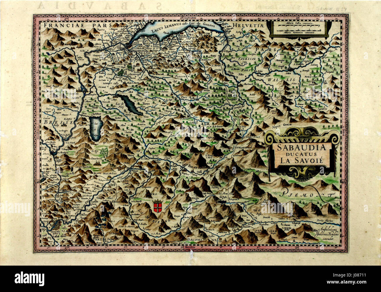 The 'Sabaudia ducatus la Savoië' is a historical map illustrating the ...