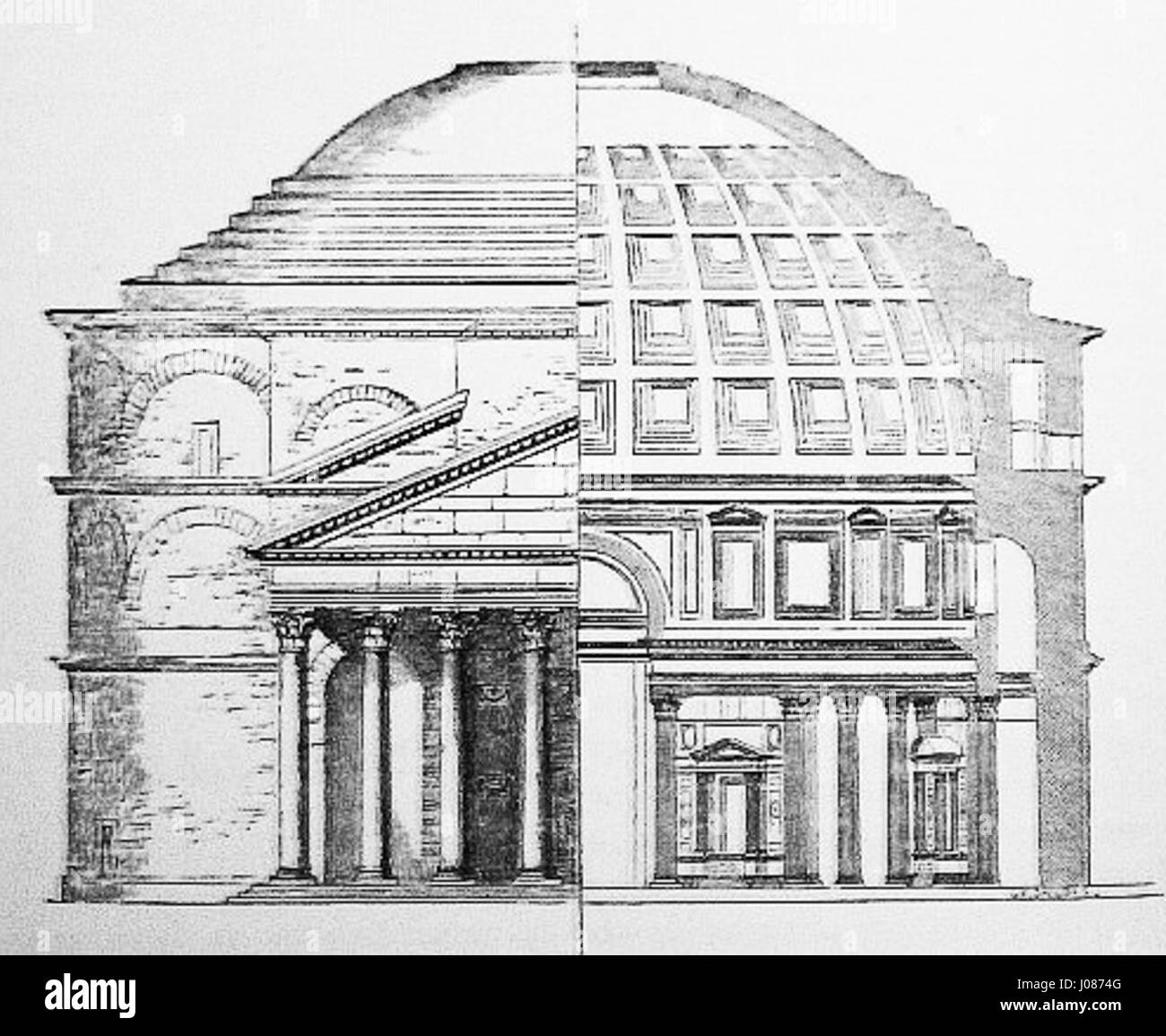 'Panteón de Roma alzado' refers to an elevation drawing of the Pantheon in Rome, highlighting ...