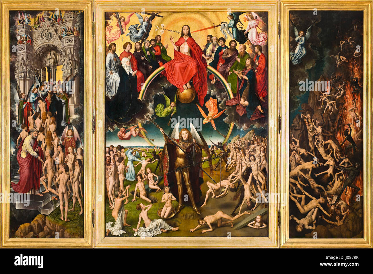 'Das Jüngste Gericht' (The Last Judgment) by Hans Memling, 15th-century triptych Stock Photo - Alamy