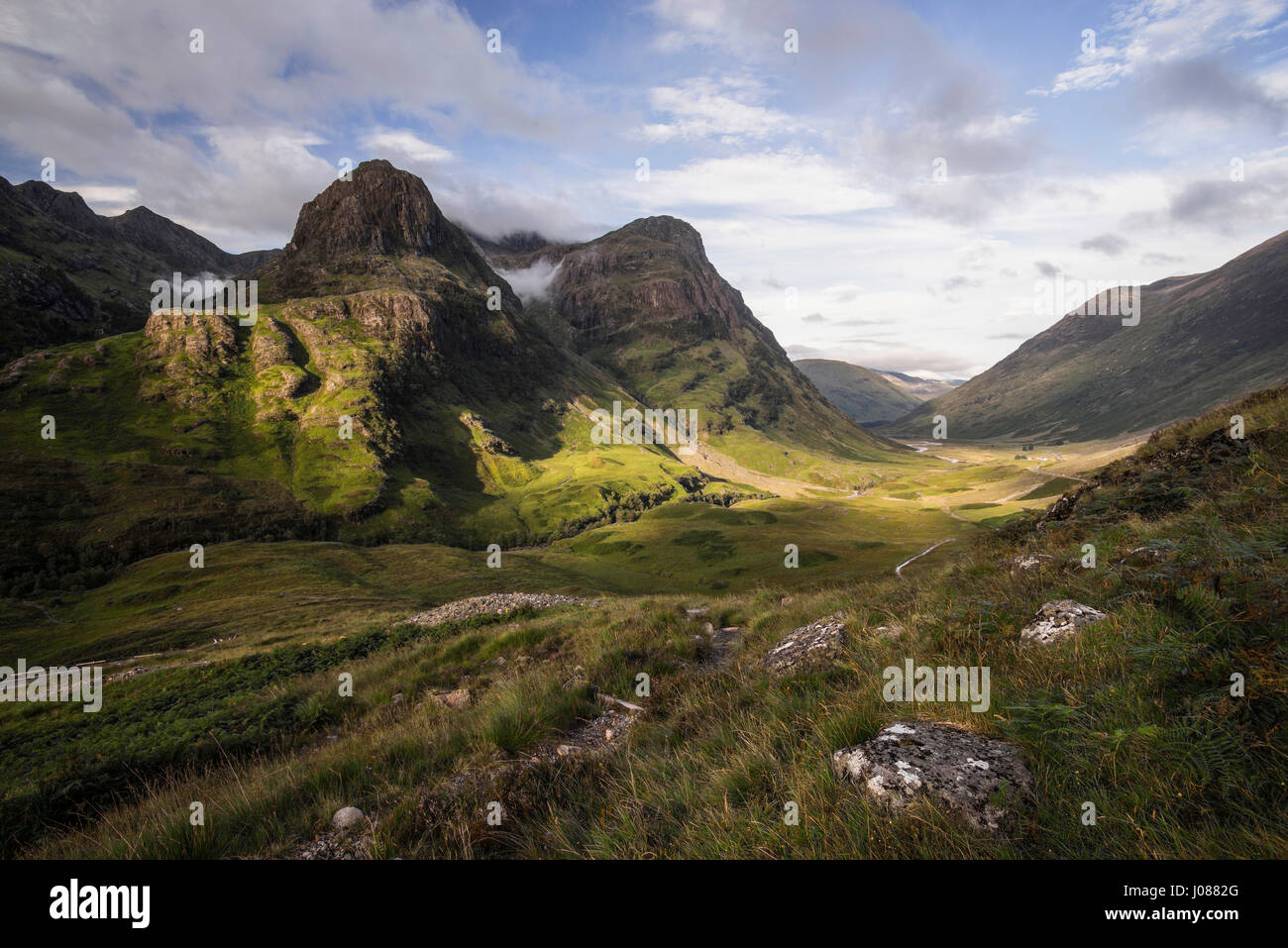 Glencoe valley with two of the three sisters in the background, Glencoe ...