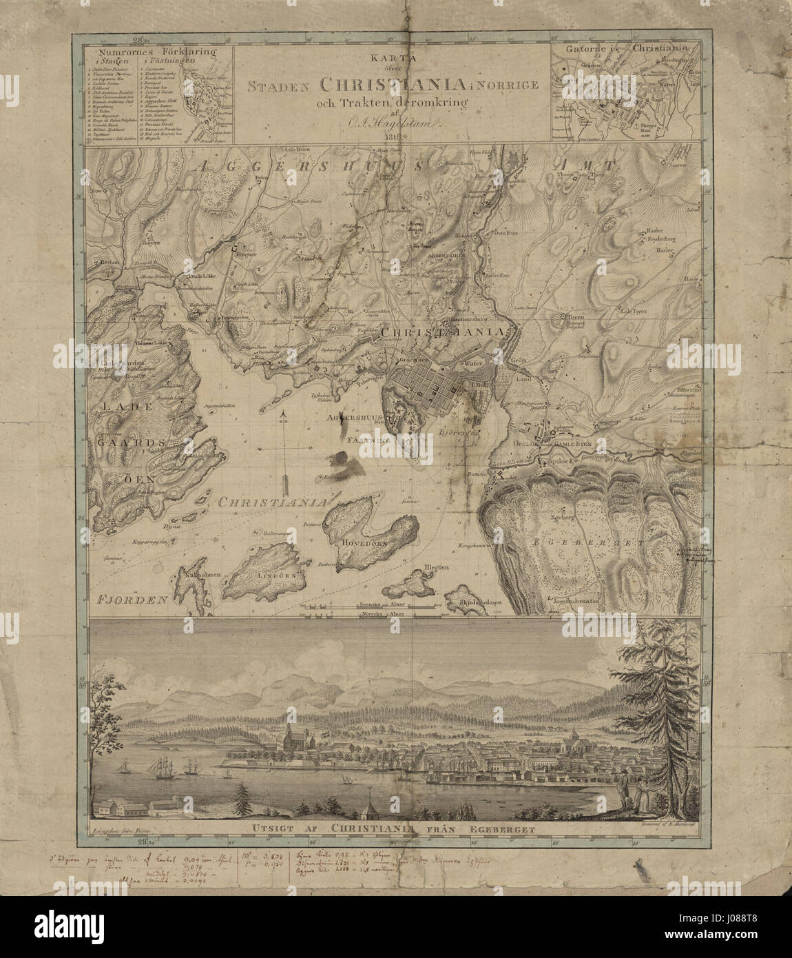 This map, 'Karta över Staden Christiania i Norrige och Trakten ...
