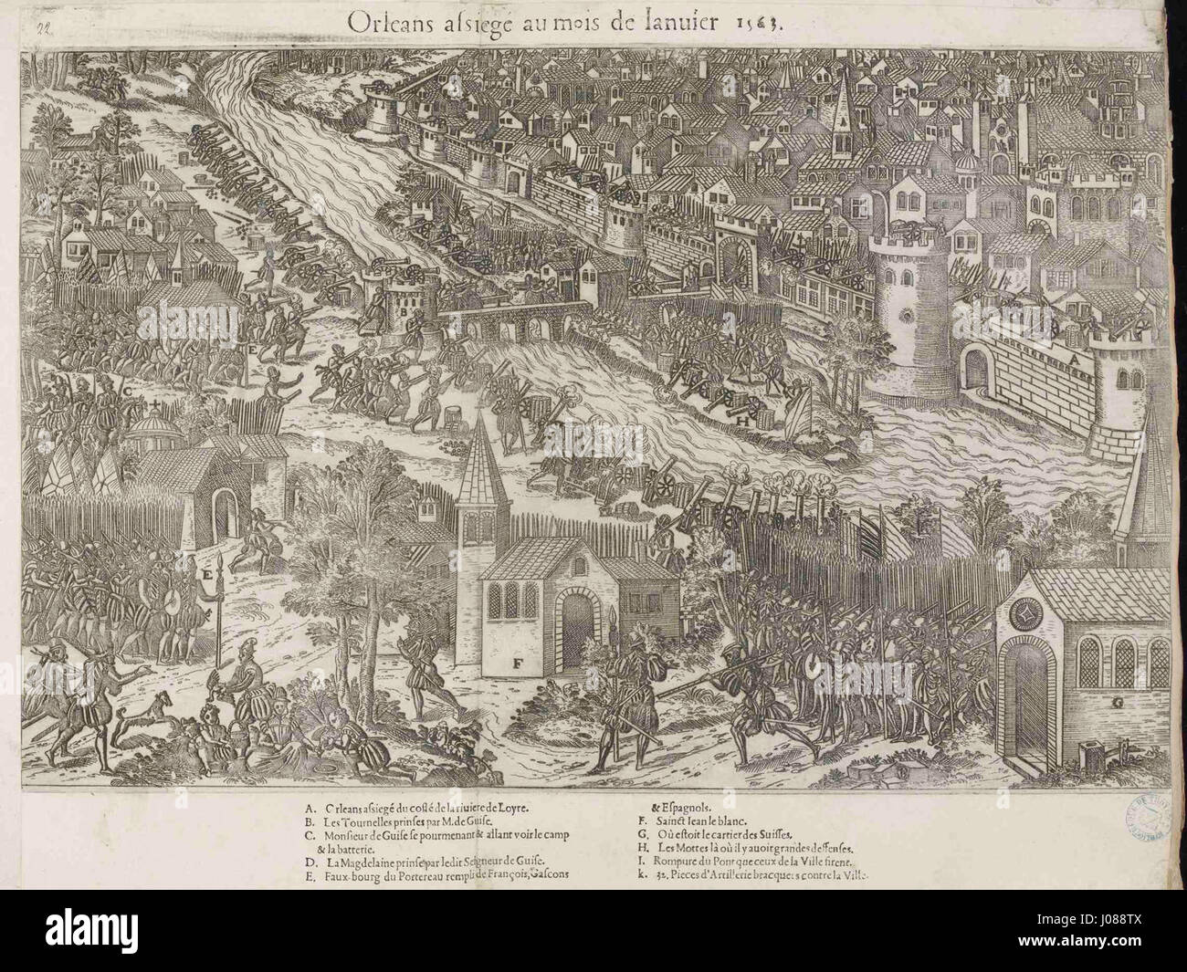 The 'Siège d'Orléans' depicts the historical siege of Orléans during ...