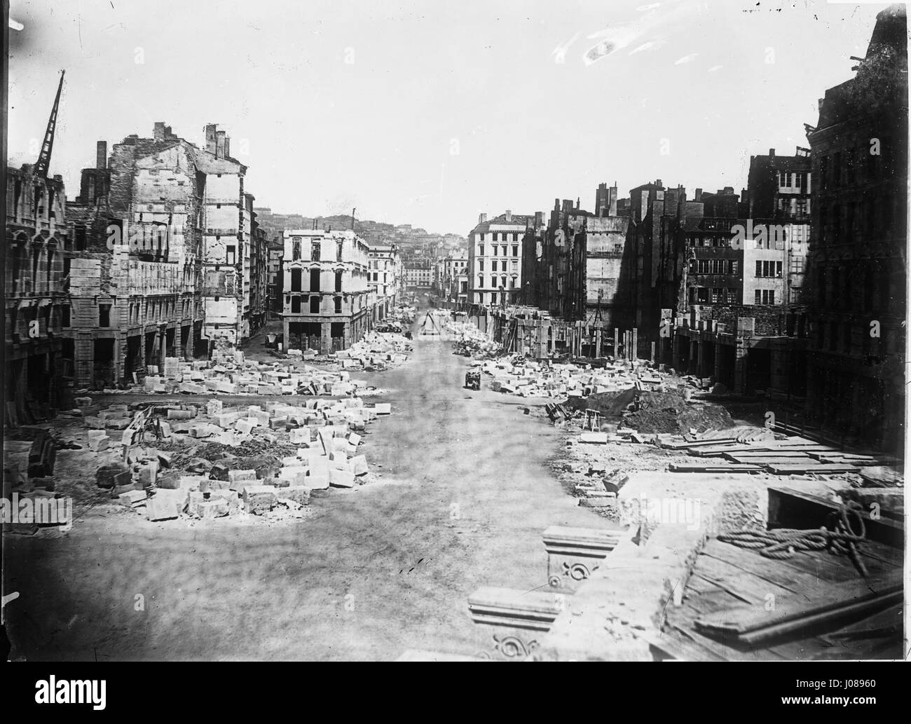 This historical artwork captures the grand urban development during the ...