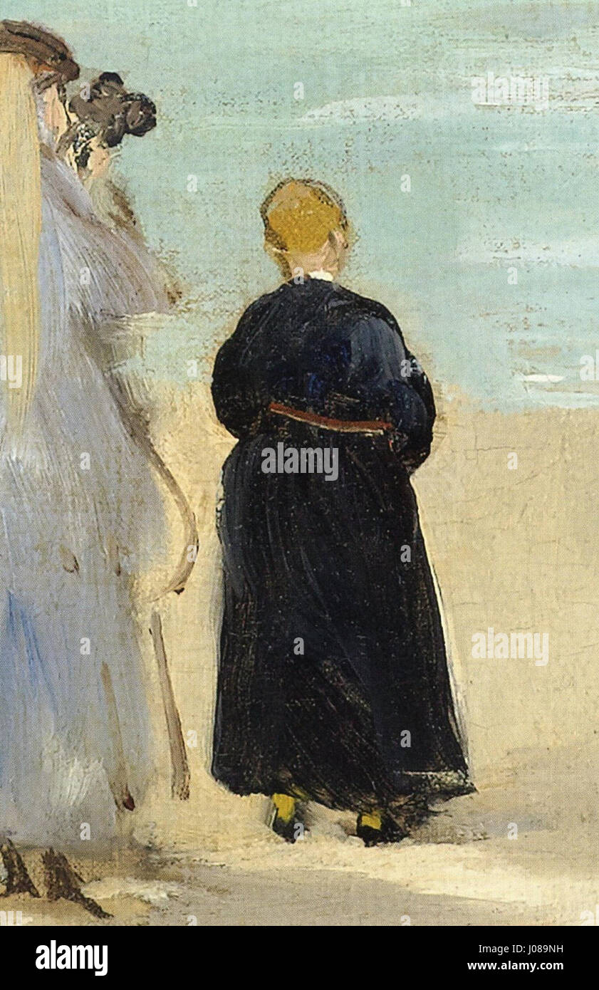 'Sur la plage de Boulogne' by Édouard Manet features a detailed ...