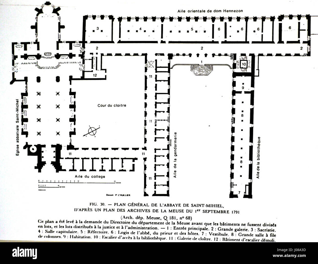 This plan showcases the layout of the Saint-Mihiel Abbey, offering a ...