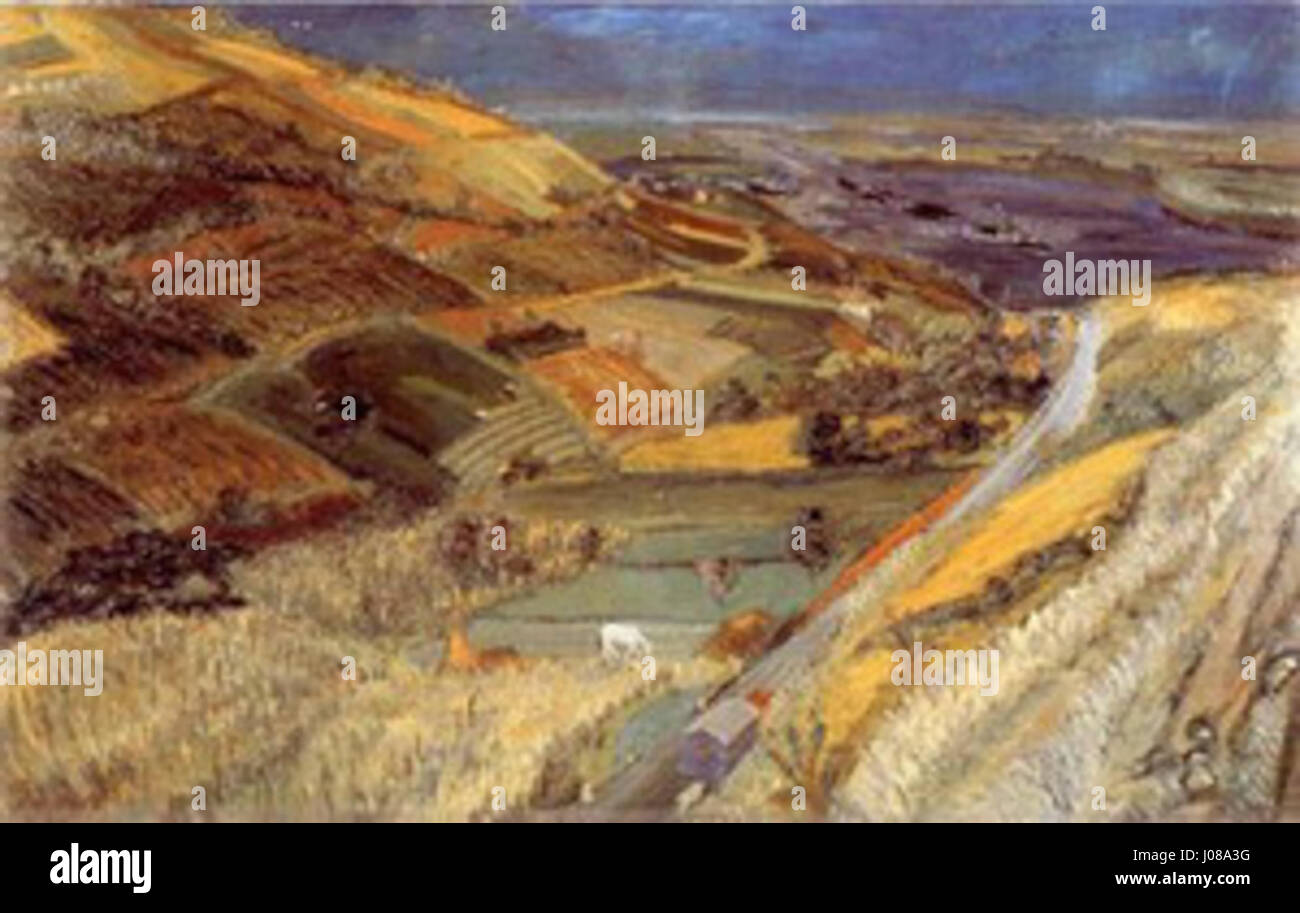 A painting by Bogdan Suput titled 'Pogled sa Banstola,' which ...