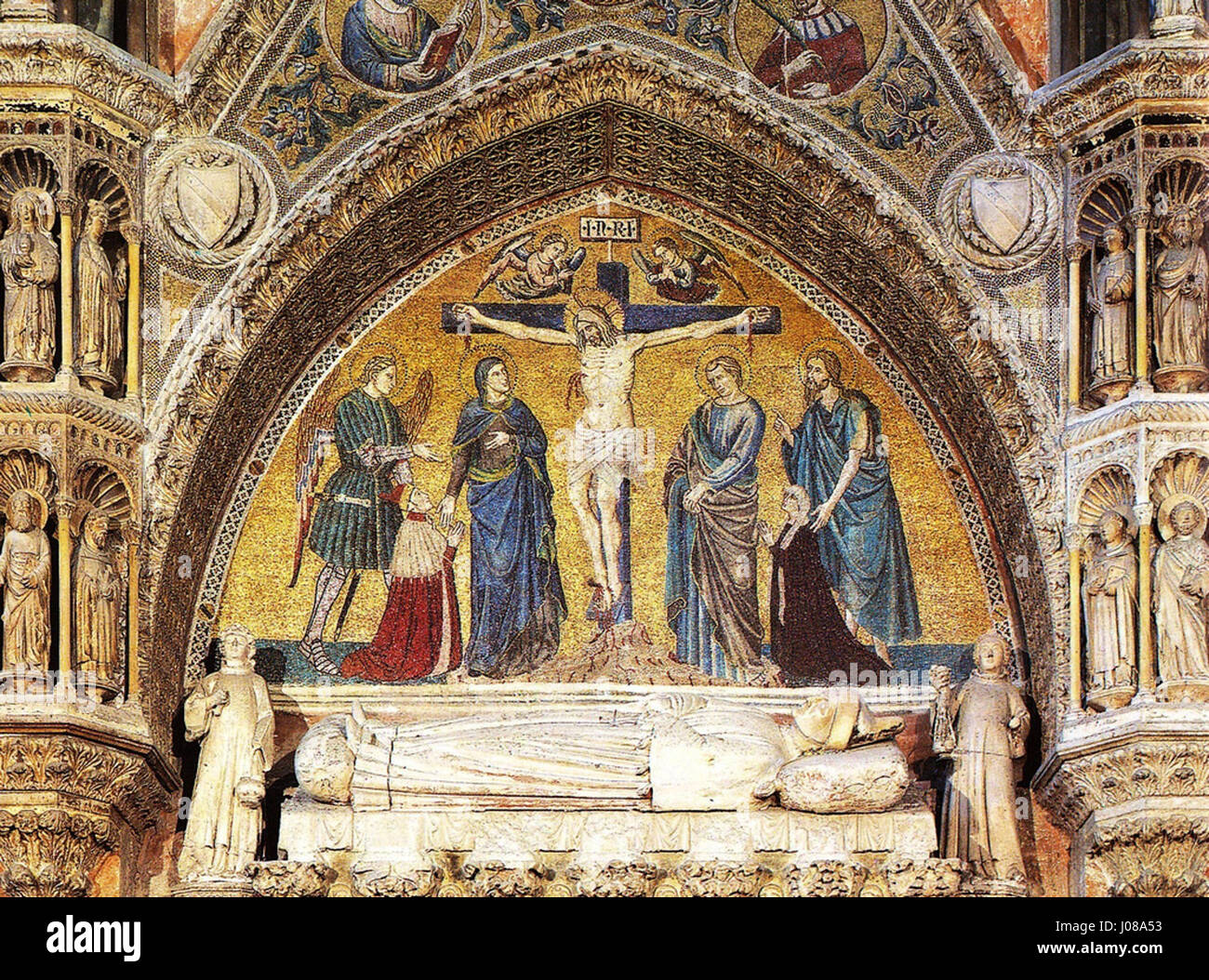 *Crocifissione* by Niccolò Semitecolo is a depiction of the crucifixion ...