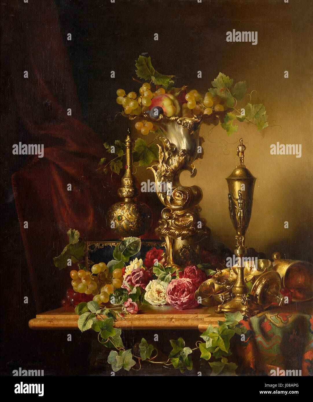 Béla Schiffer’s 'Prunkstilleben' (Opulent Still Life) from 1857 ...