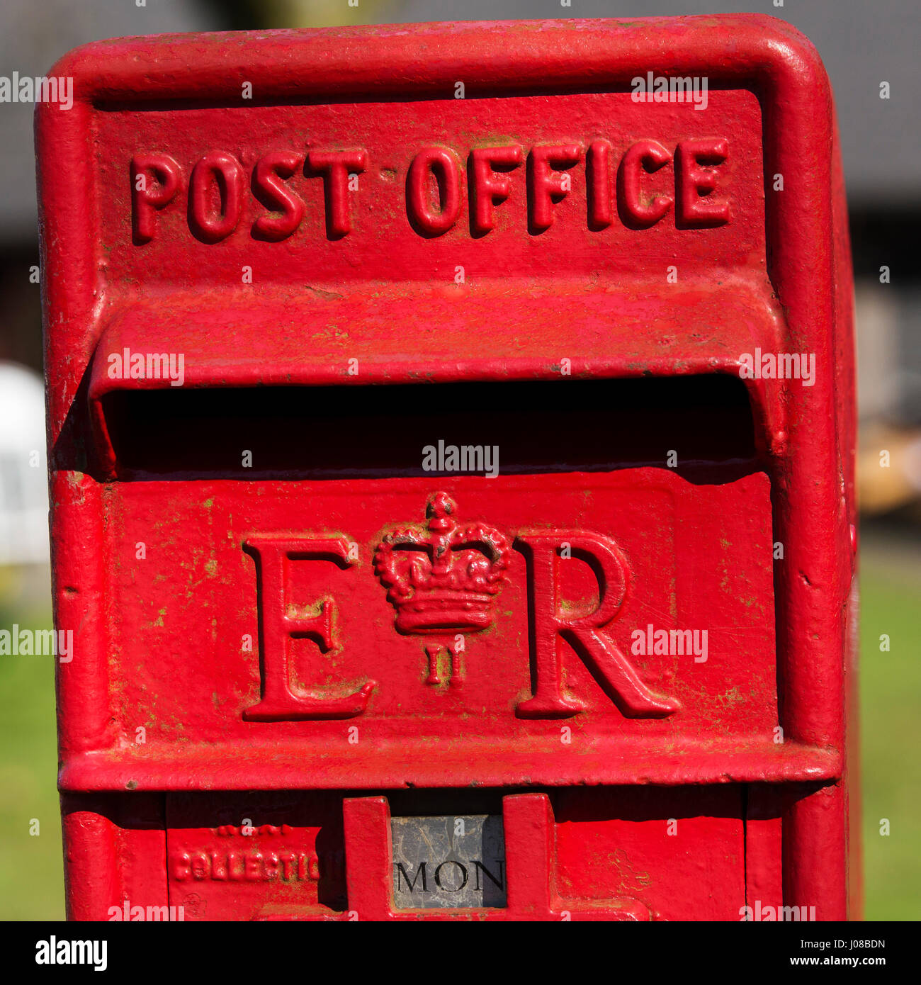 A British post box in Northumberland, England. The box dates from the ...