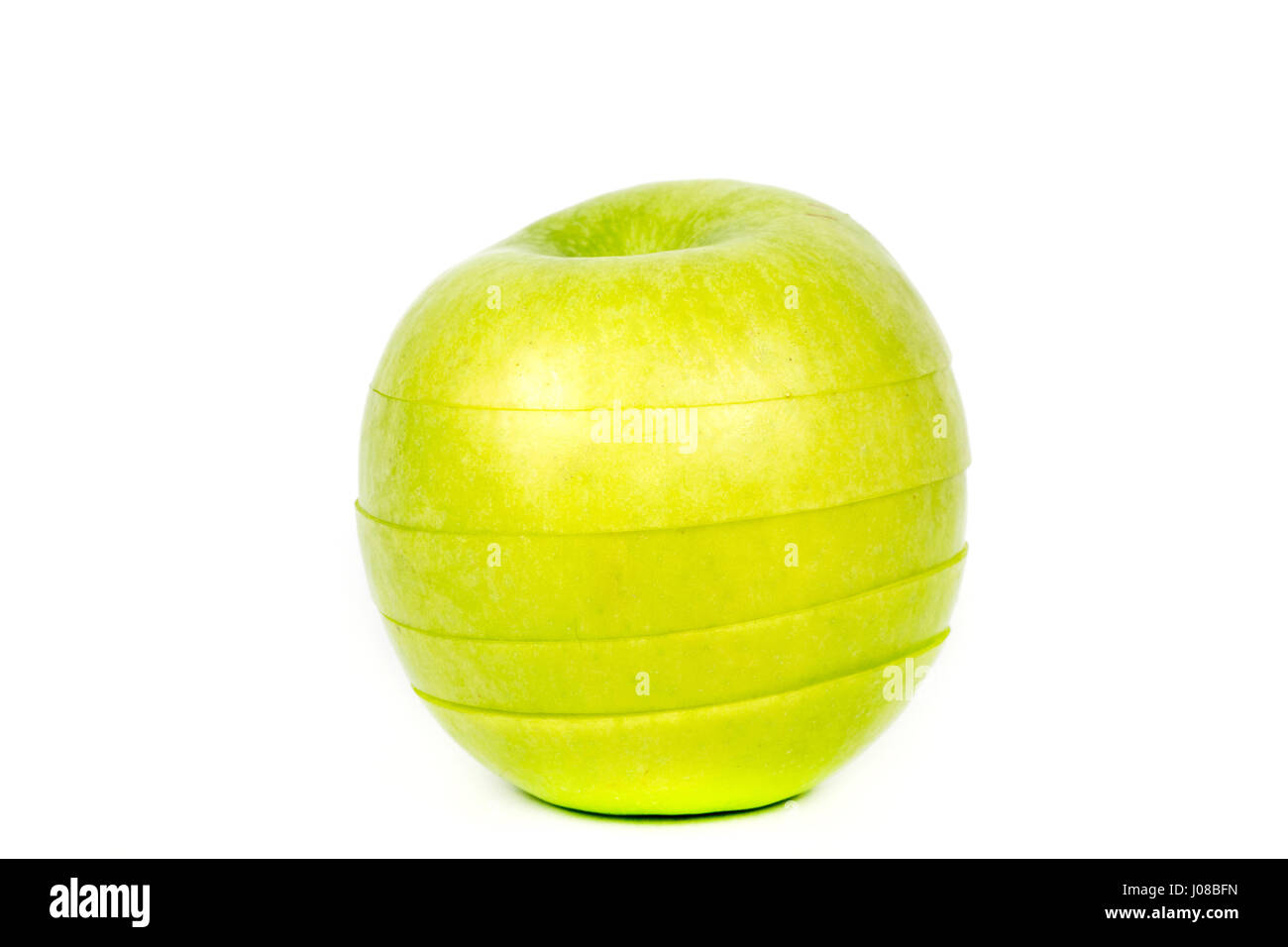 green Apple on white background healthy food Stock Photo - Alamy