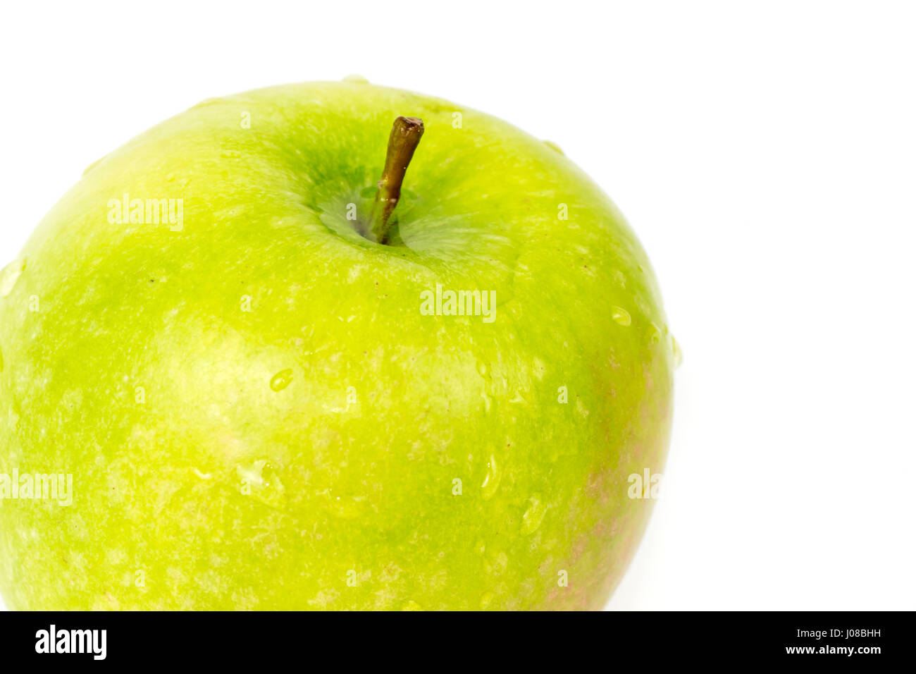 green Apple on white background healthy food Stock Photo - Alamy