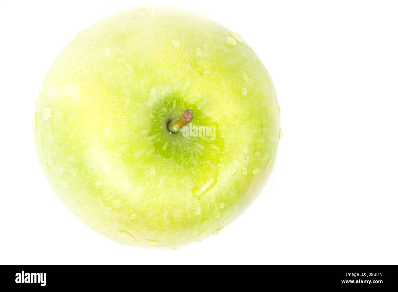 green Apple on white background healthy food Stock Photo - Alamy