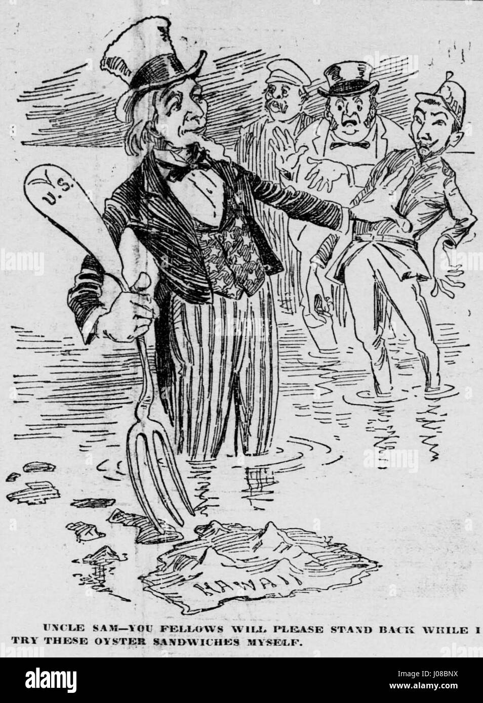 Uncle Sam and His Oyster Sandwiches Stock Photo - Alamy
