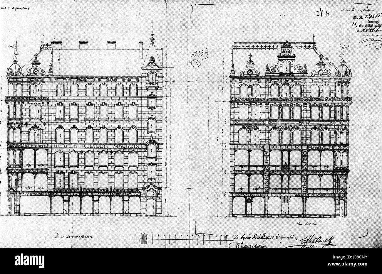The architectural plan for Rothberger's building at Stephansplatz 9 in ...