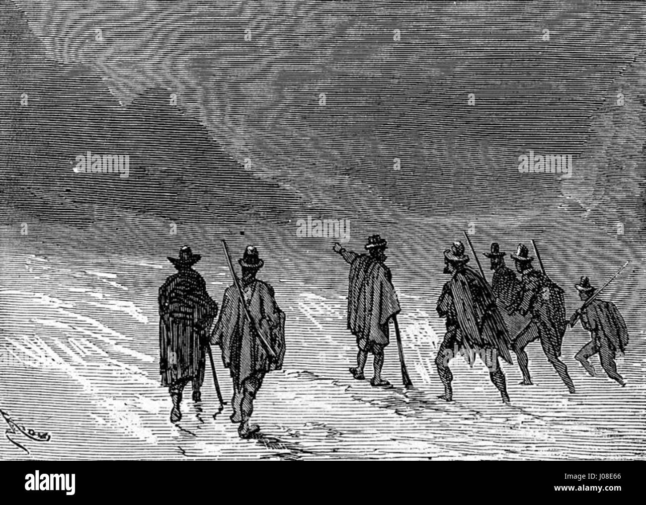 ‘The Children of Captain Grant’ by Édouard Riou, illustrates a scene ...