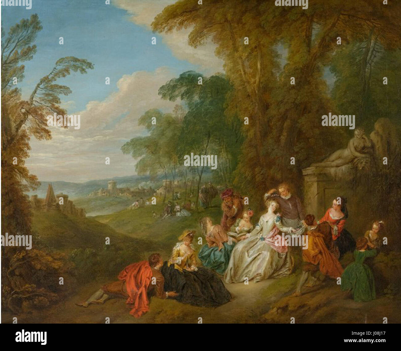 Jean-Baptiste Pater’s 'Fête champêtre' is a Rococo-style painting ...