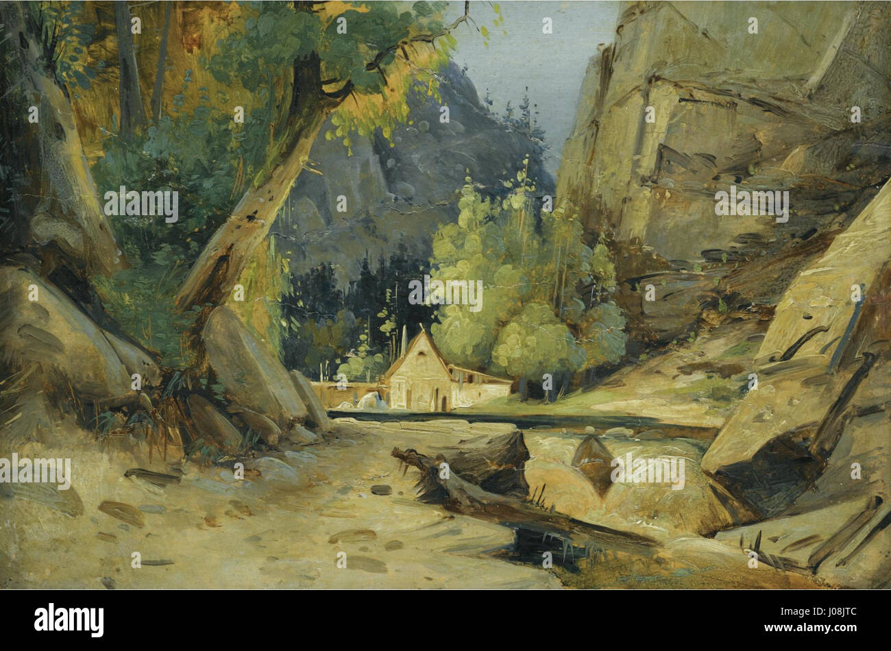 Carl Blechen - Mühle im Tal Stock Photo - Alamy