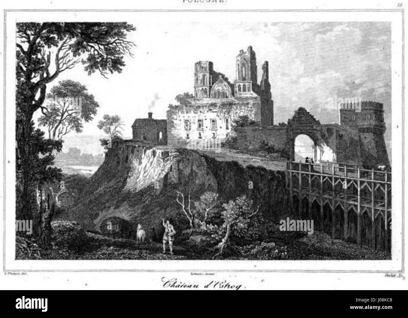 This depiction of the Château d'Ostrog in Cholet, dating back to 1840 ...
