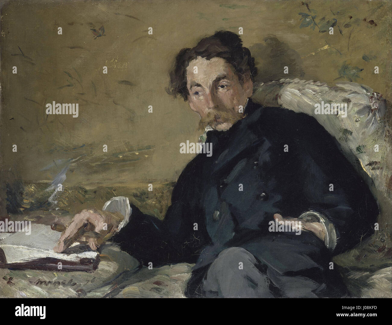 In this portrait by Édouard Manet, the poet Stéphane Mallarmé is ...