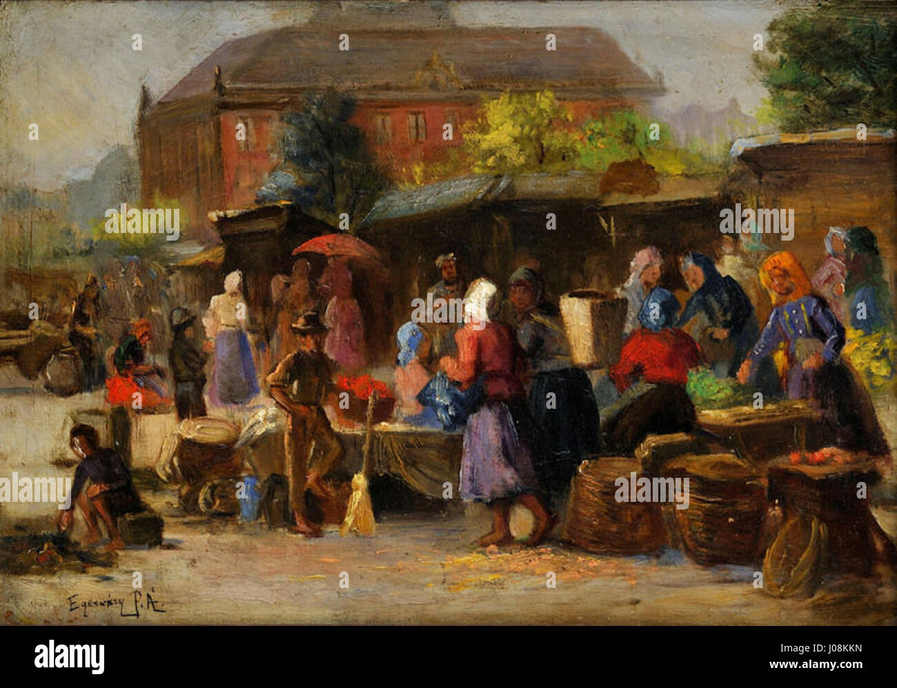 Egerváry's 'On the Market' captures a lively scene in a market ...