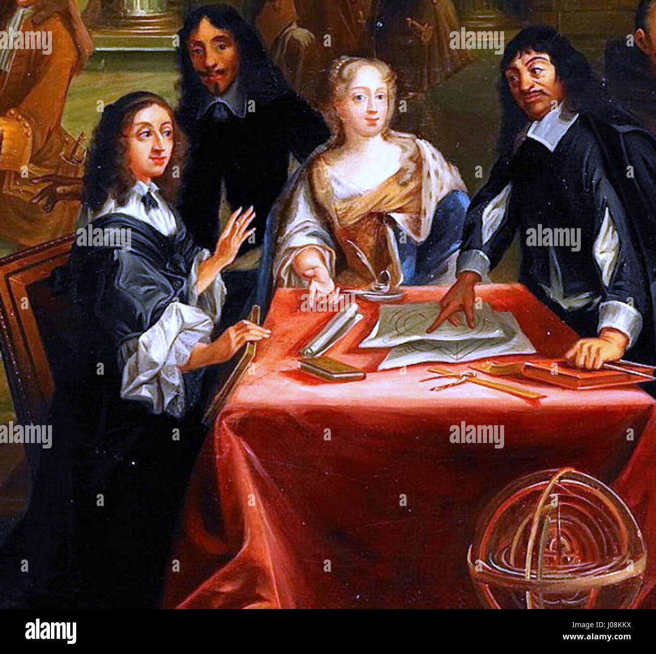 René Descartes, the French philosopher, is depicted in a conversation ...