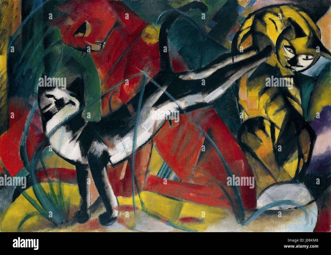 Franz Marc’s 'Drei Katzen groß' (Three Large Cats) features his ...