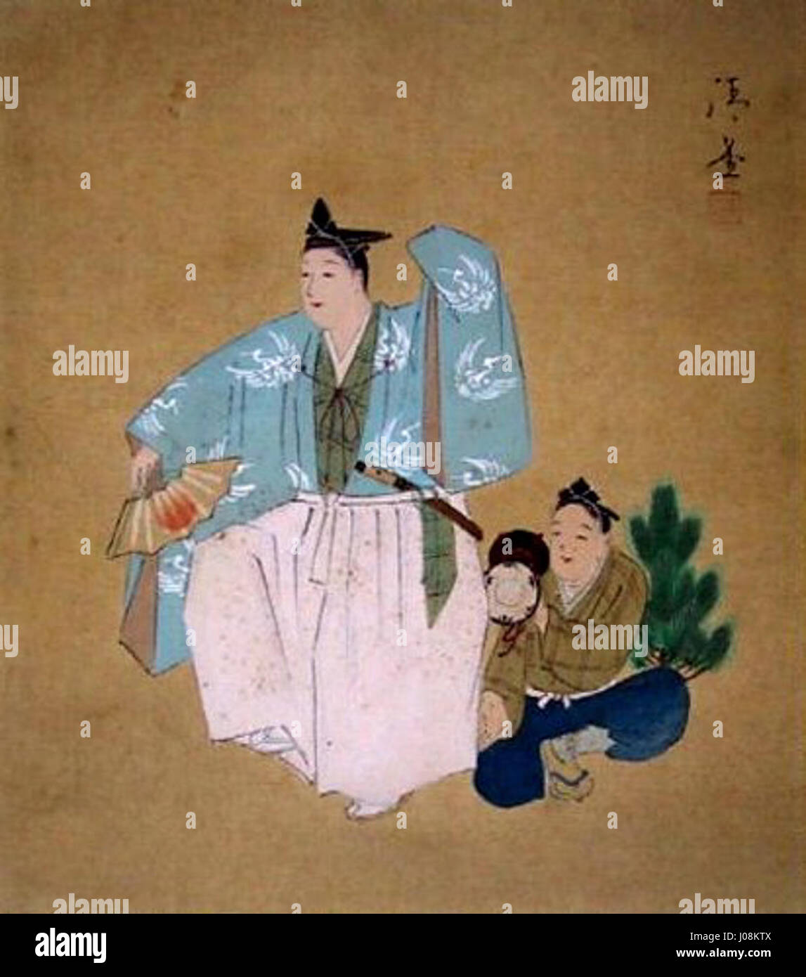 'Escola japonesa' depicts a musician and dancer, illustrating the ...