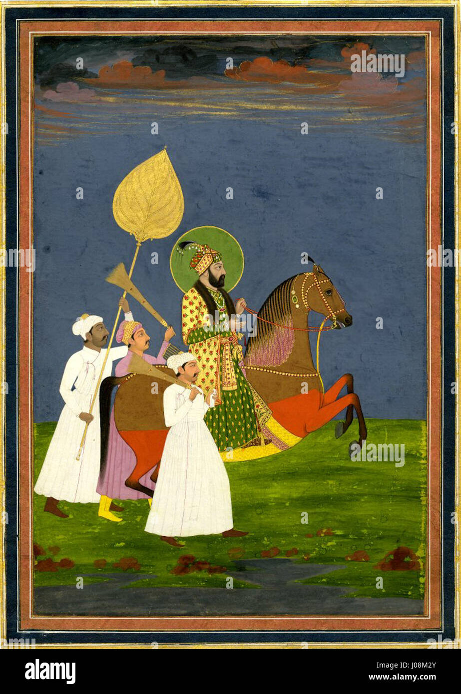 Farrúkh Síyár on horseback with attendants Stock Photo - Alamy