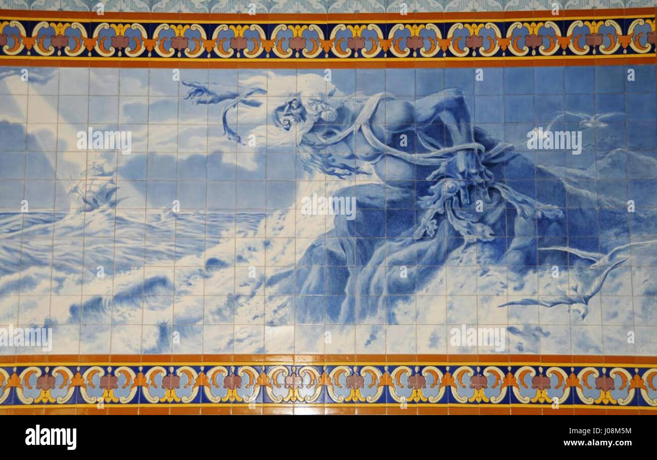 Jorge Colaço’s 'Gigante Adamastor' depicts the mythical figure of ...