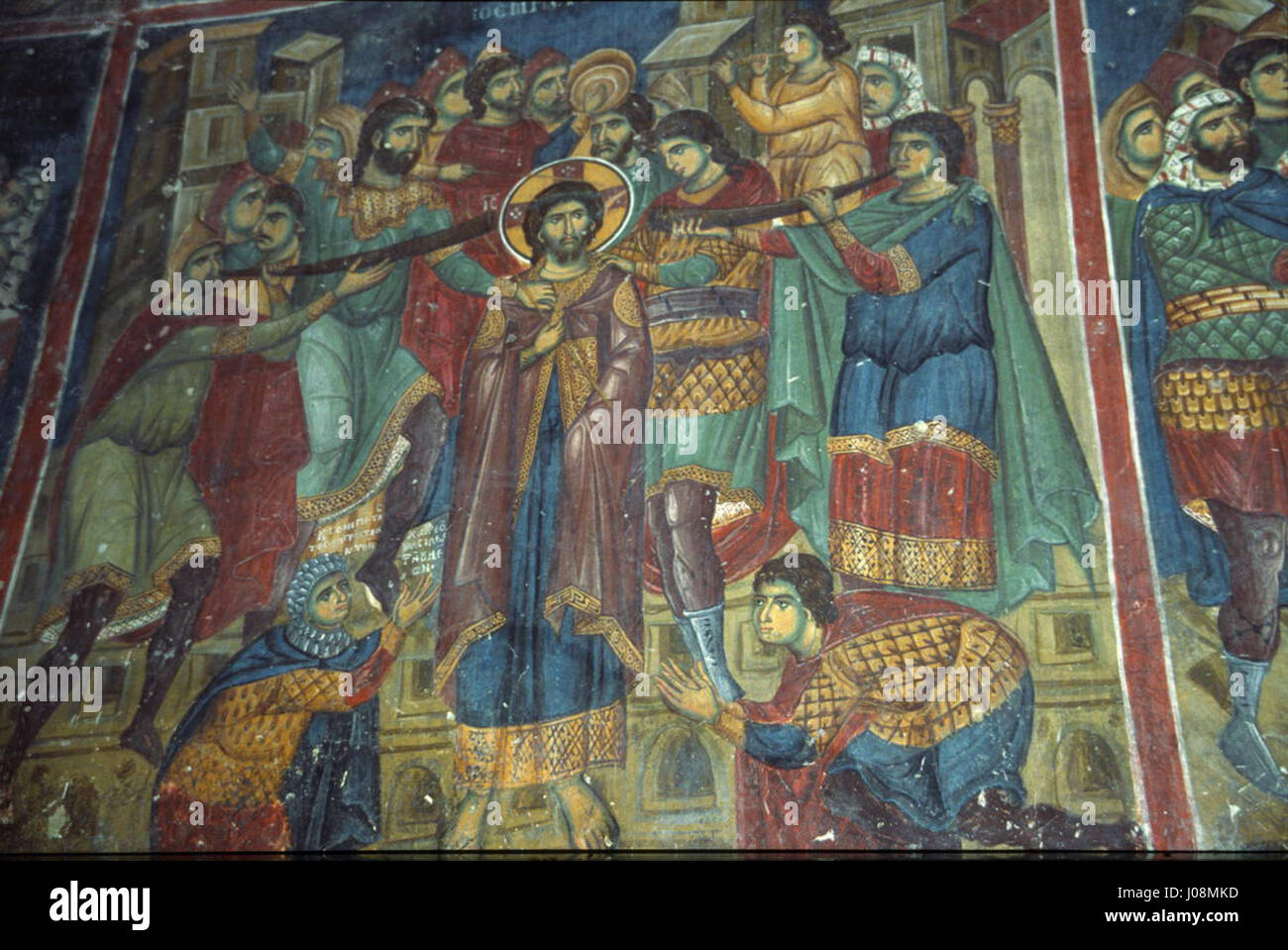 The frescoes in St. Nicholas of Varos depict scenes from religious ...