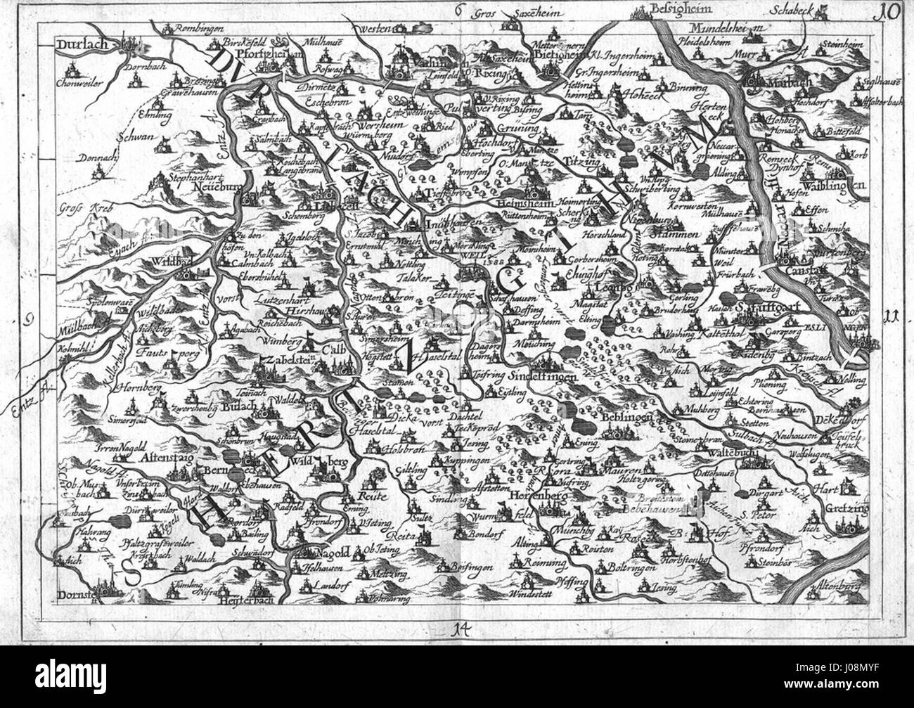 This image shows Georg Bodenehr's depiction of Schwaben 10, an ...