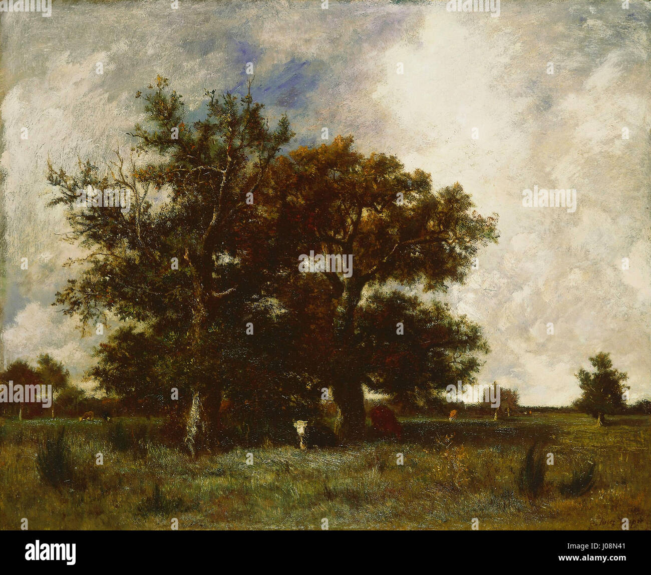 Jules Dupré's painting 'Fontainebleau Chênes' captures a view of the ...