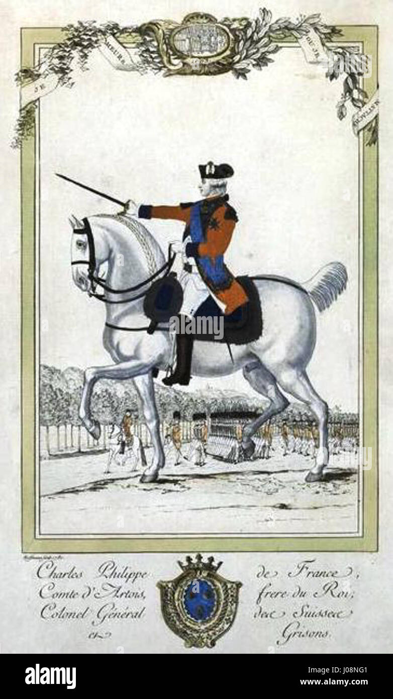 This portrait by Hoffmann shows Charles Philippe de France, Colonel ...