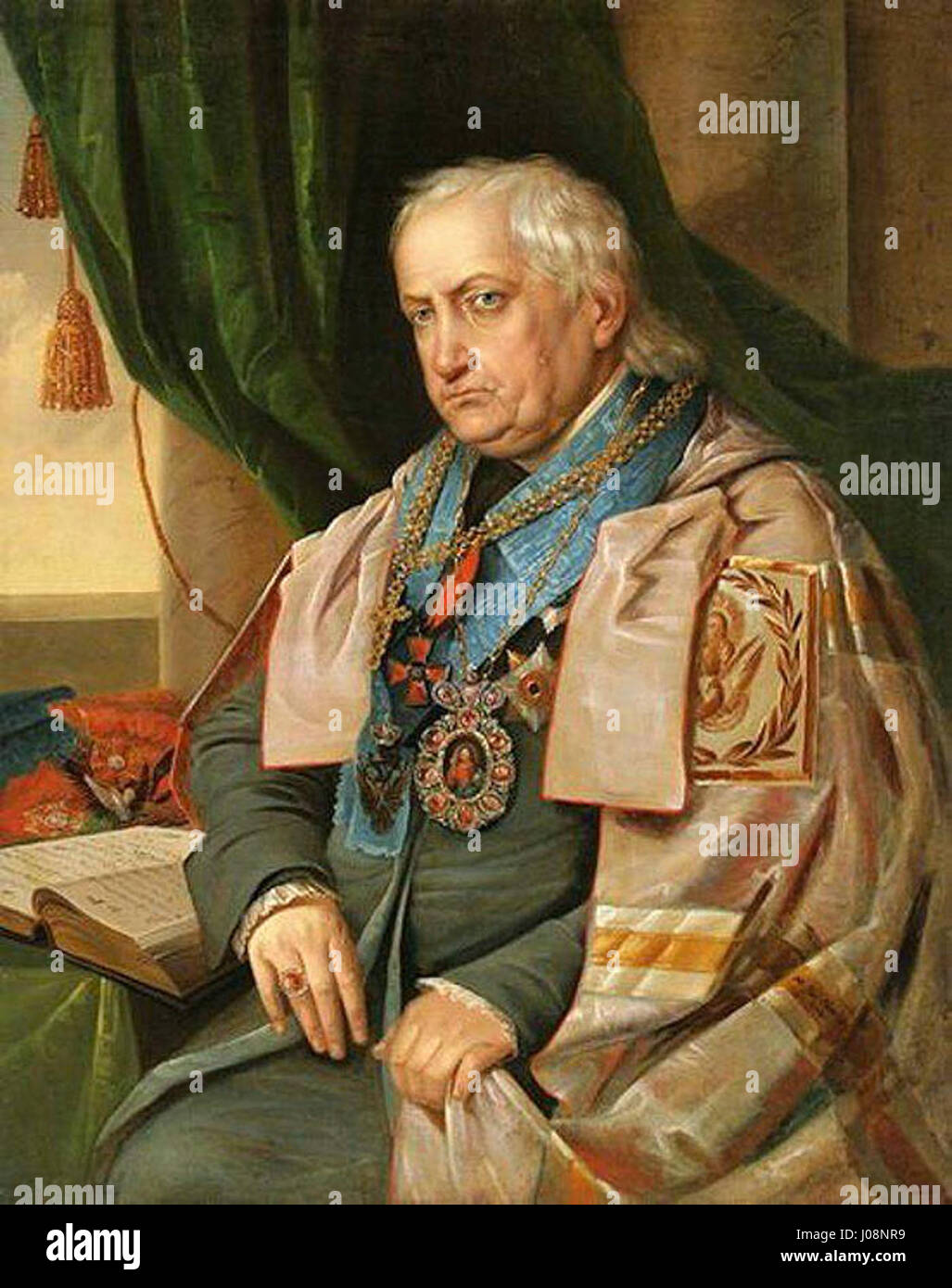 The portrait of composer Gioachino Rossini by Jazafat Bulhak, created ...