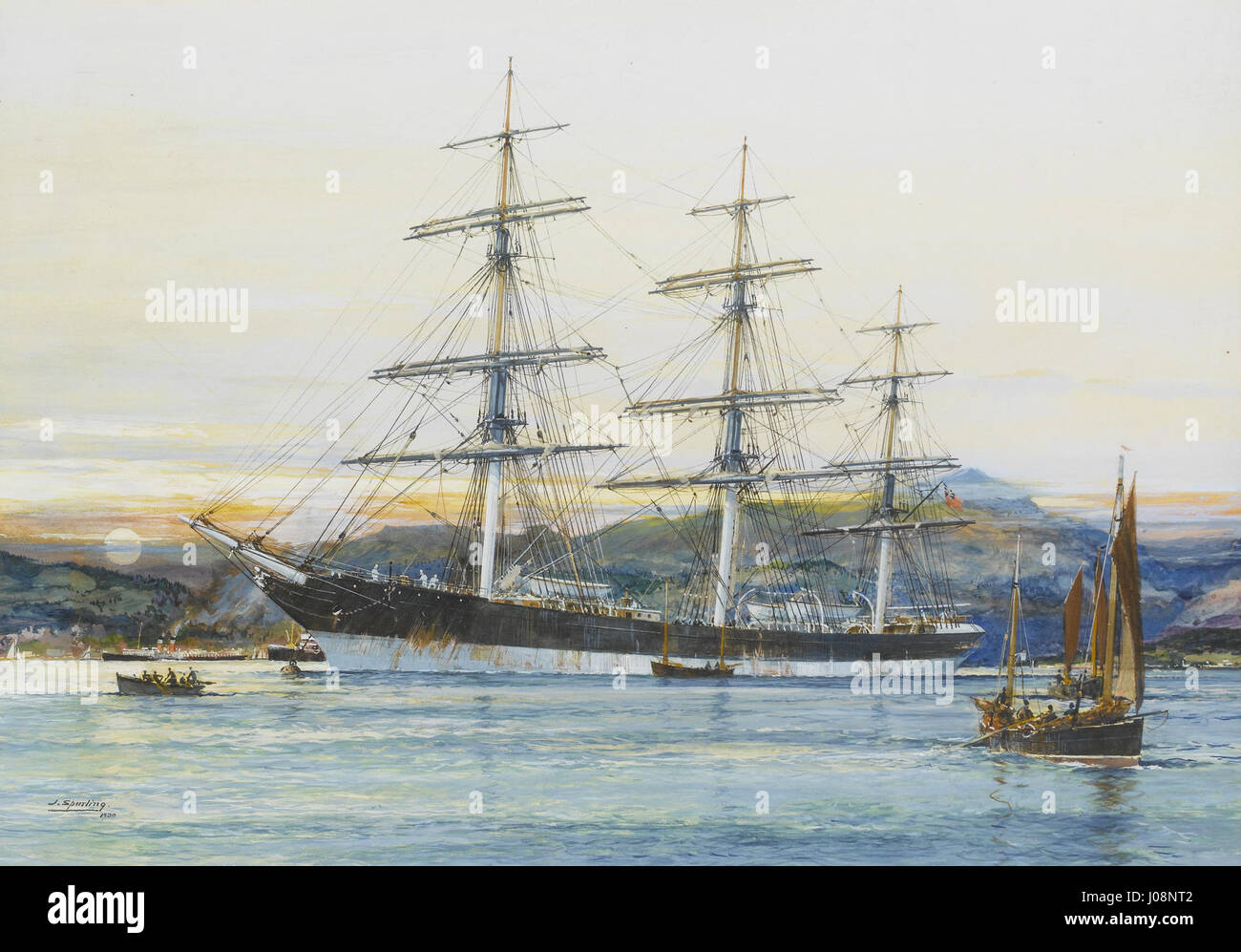 'Old Kensington' was a square-rigged Australian clipper, depicted by ...
