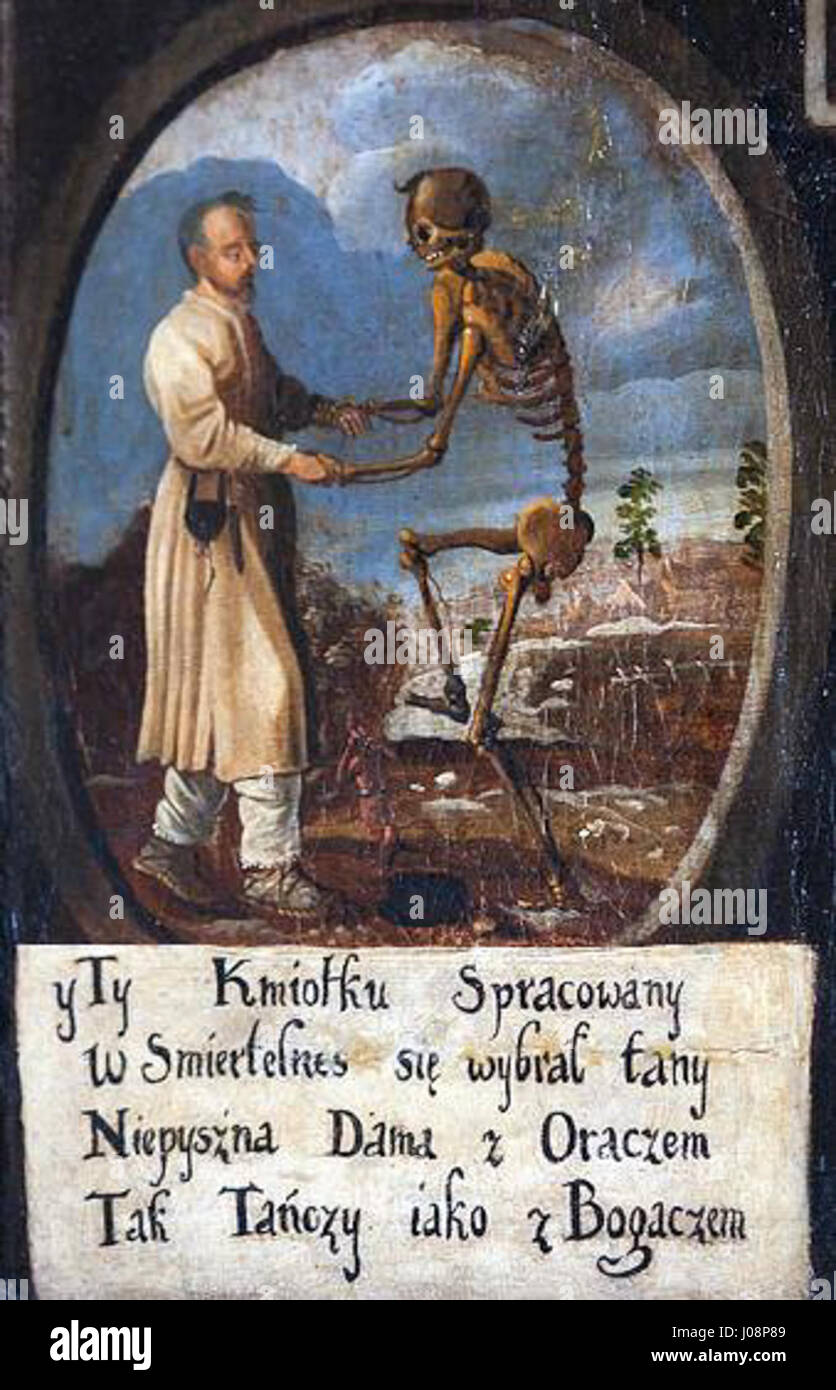 The 'Kraków Dance of Death' is a 19th-century illustration depicting a ...