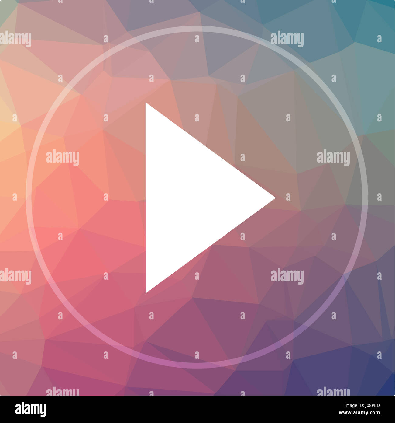 Play sign icon. Play sign website button on low poly background Stock ...