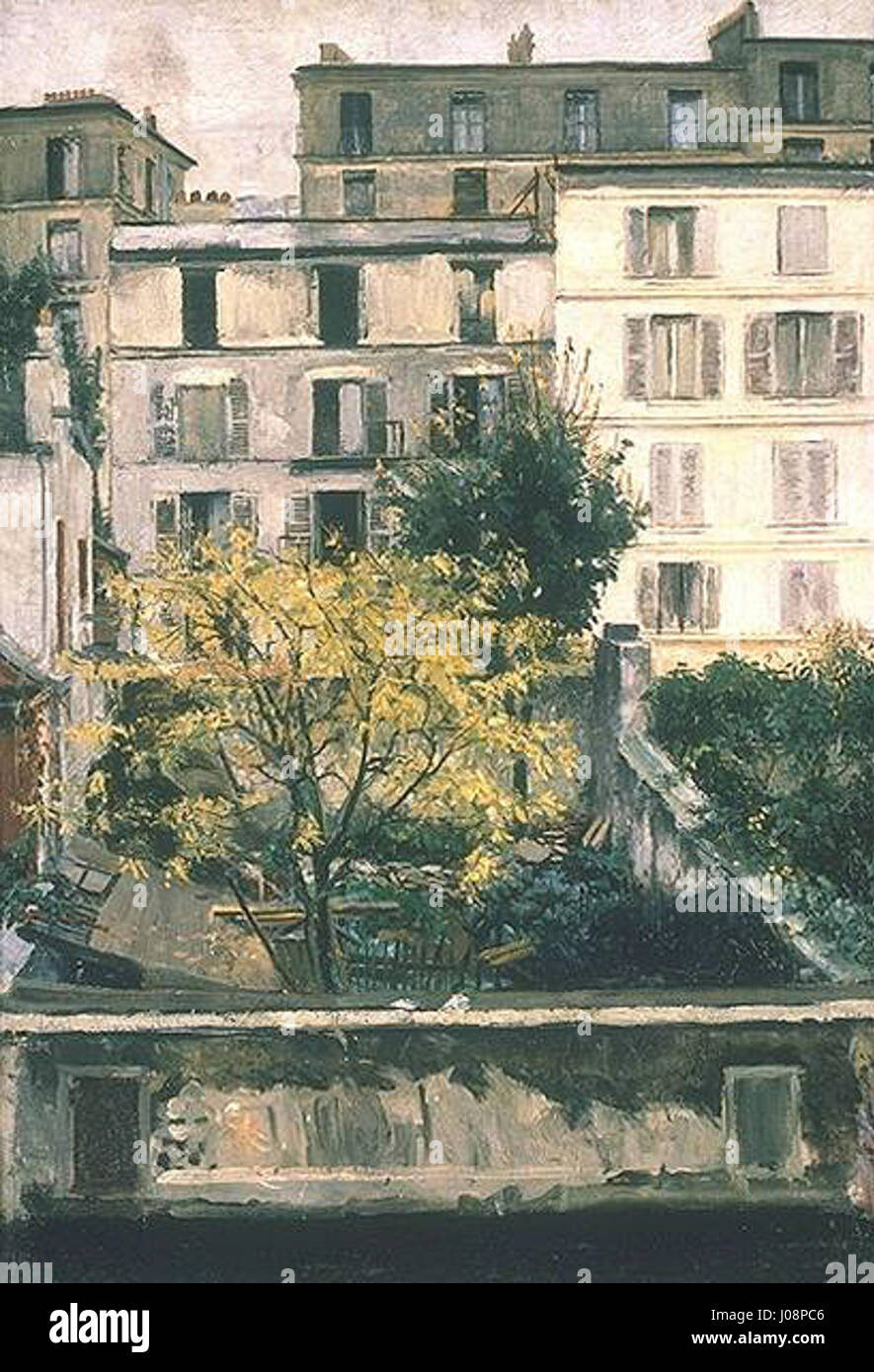 Maria Slavona’s painting 'Häuser am Montmartre' depicts a scene of ...