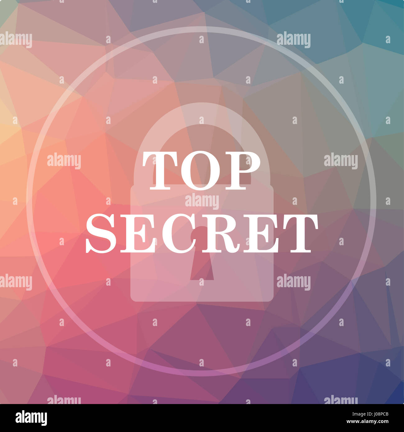 Top secret icon. Top secret website button on low poly background Stock ...
