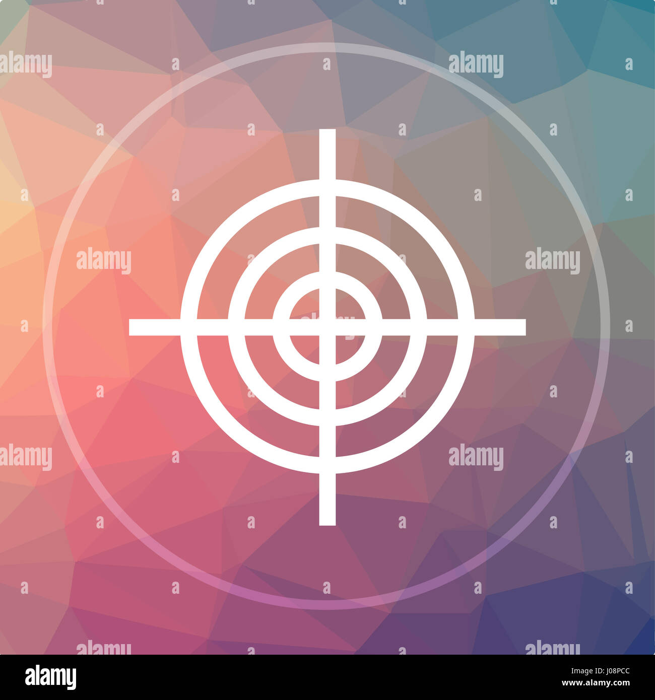 Target icon. Target website button on low poly background Stock Photo ...