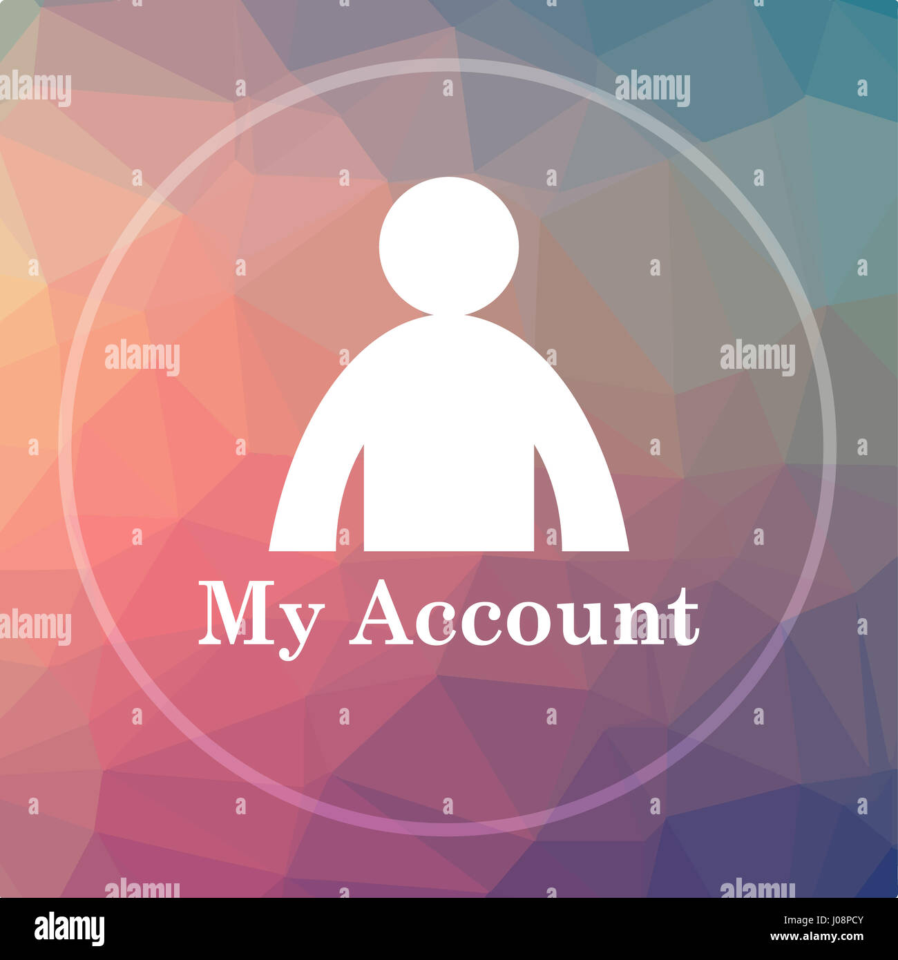 My account icon. My account website button on low poly background Stock ...